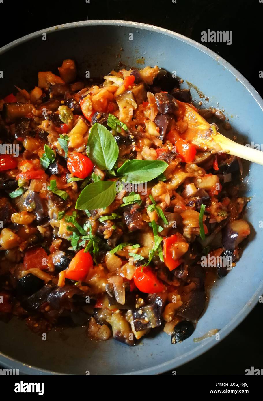 Caponata traditional Italian style cooking Stock Photo - Alamy