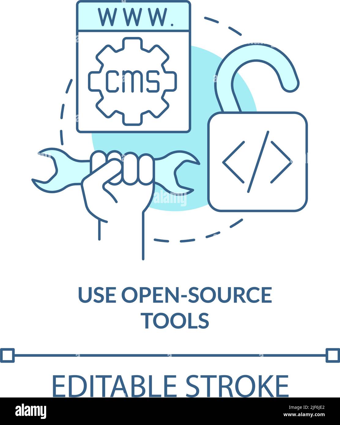 Use open-source tools turquoise concept icon Stock Vector Image & Art ...