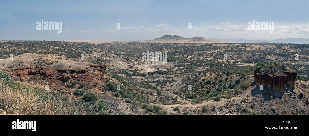 Overlooking Oldupai Gorge, Great Rift Valley, Tanzania Stock Photo - Alamy
