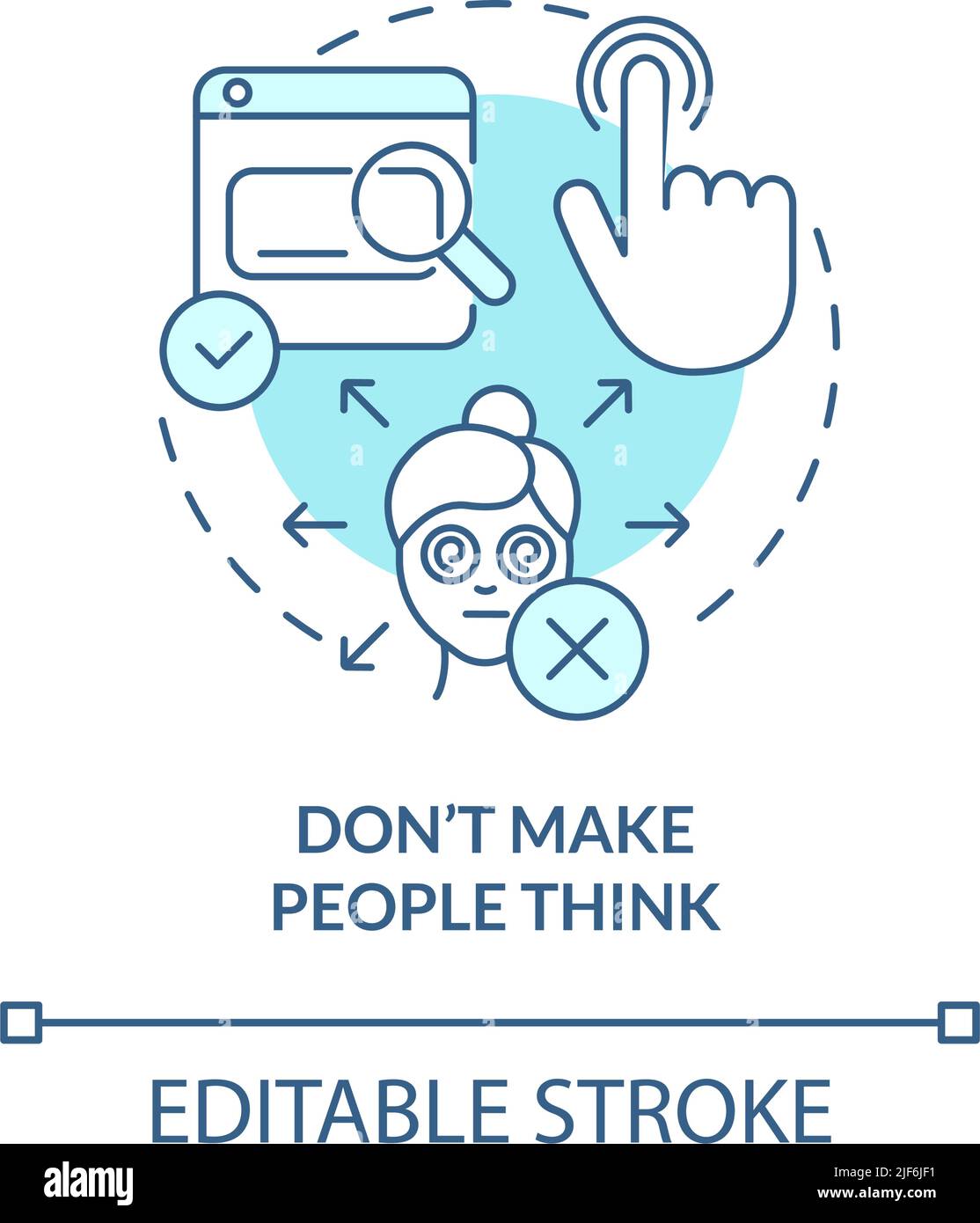 Dont make people think turquoise concept icon Stock Vector Image & Art ...