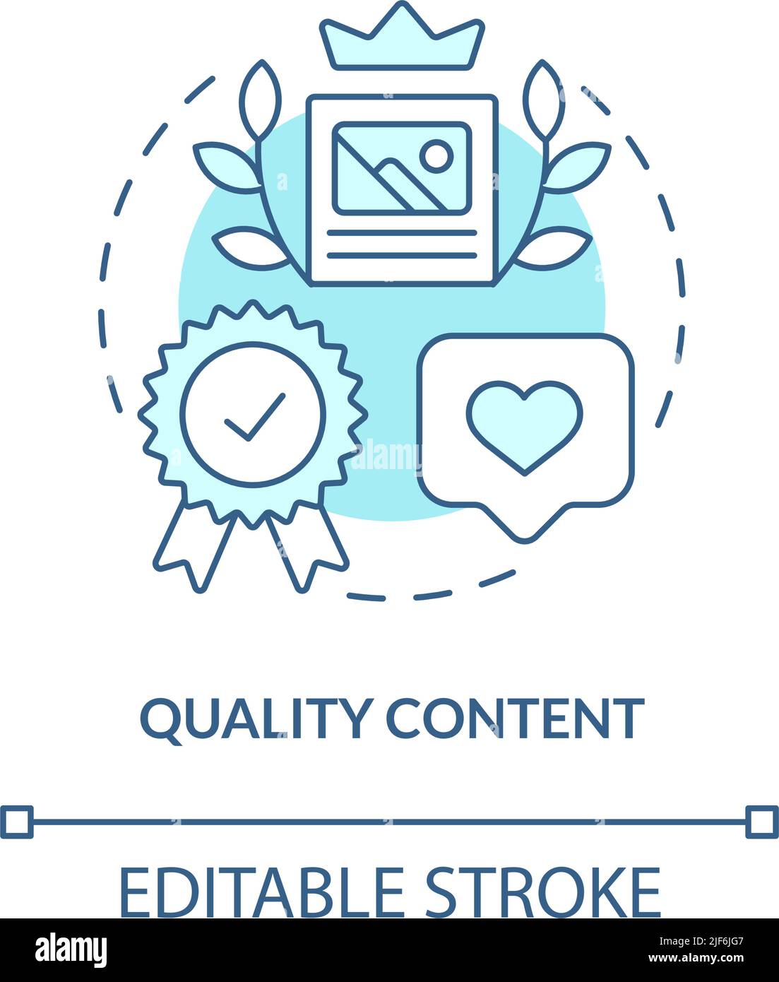 Quality content turquoise concept icon Stock Vector Image & Art - Alamy