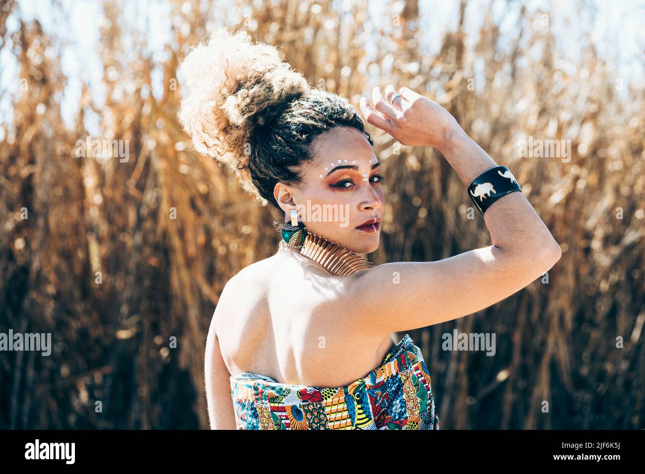 African woman hair model bun hi-res stock photography and images - Alamy