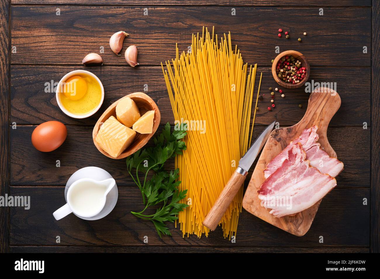 Ingredients for Pasta Carbonara. Traidtional Italian Pasta Carbonara ...