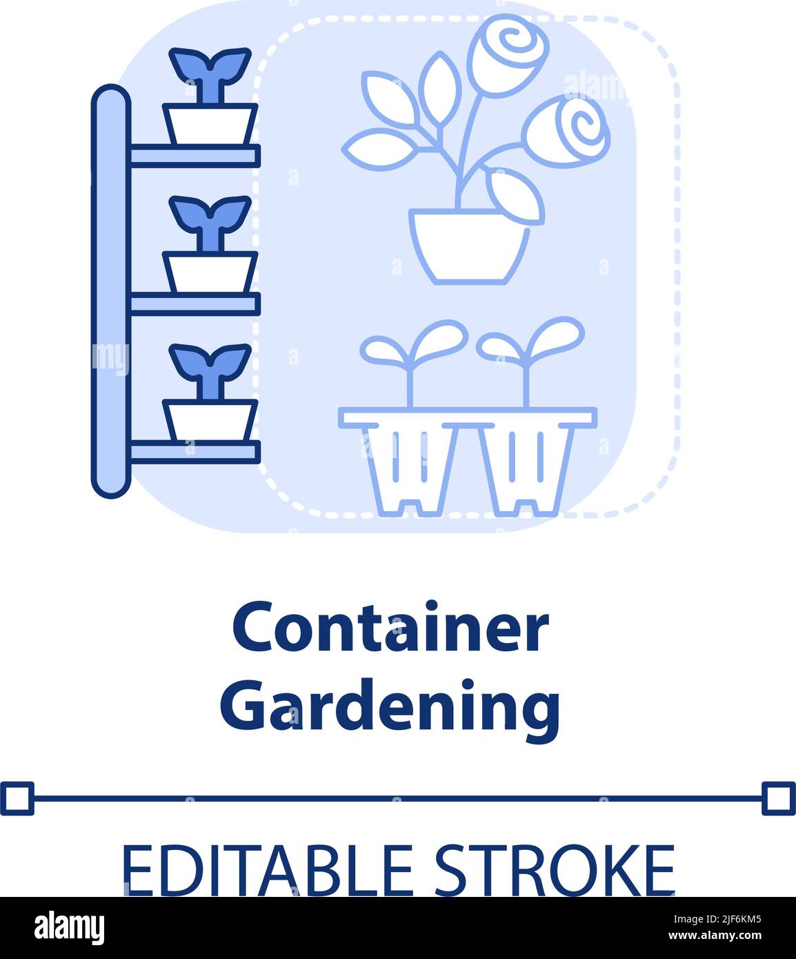 Container gardening light blue concept icon Stock Vector Image & Art ...