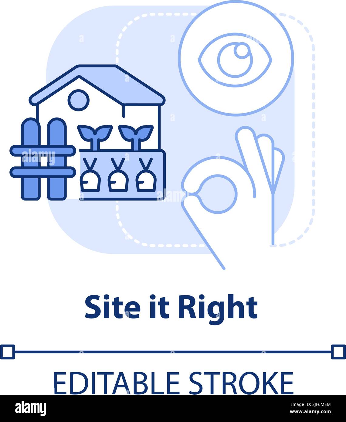 Site it right light blue concept icon Stock Vector Image & Art - Alamy