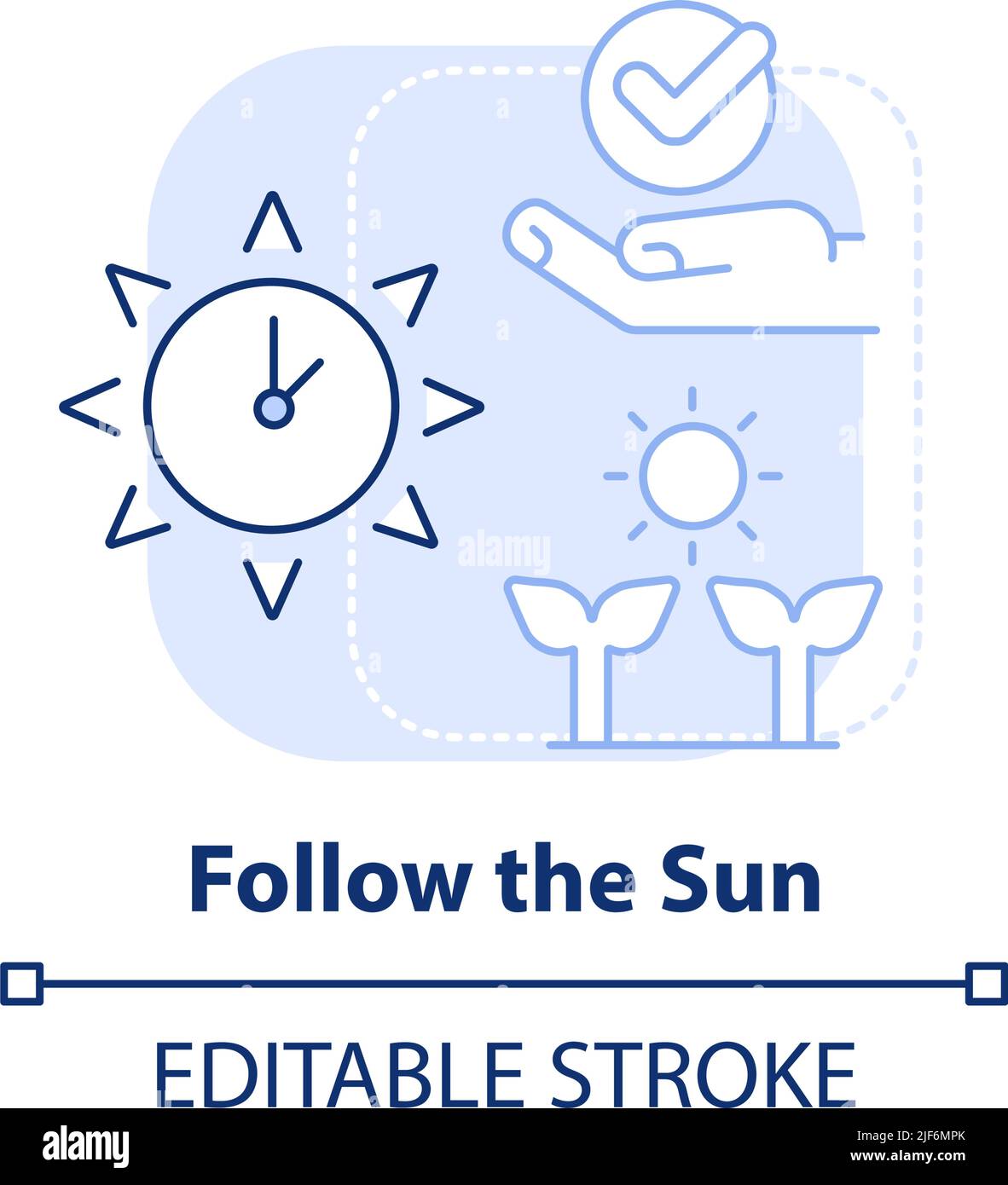 Follow sun light blue concept icon Stock Vector Image & Art - Alamy