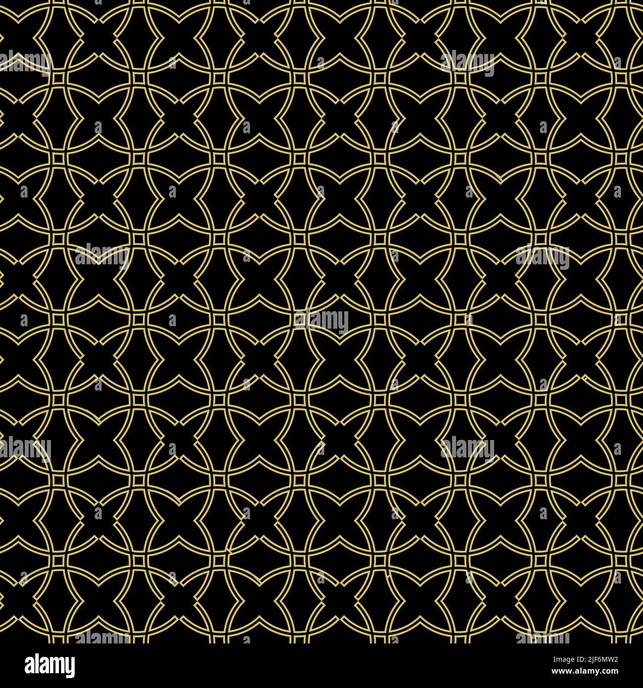 Seamless black and golden ornament in arabian style. Geometric abstract ...