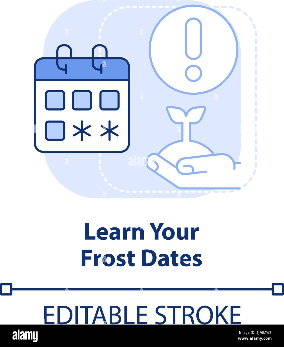 Learn your frost dates light blue concept icon Stock Vector Image & Art ...