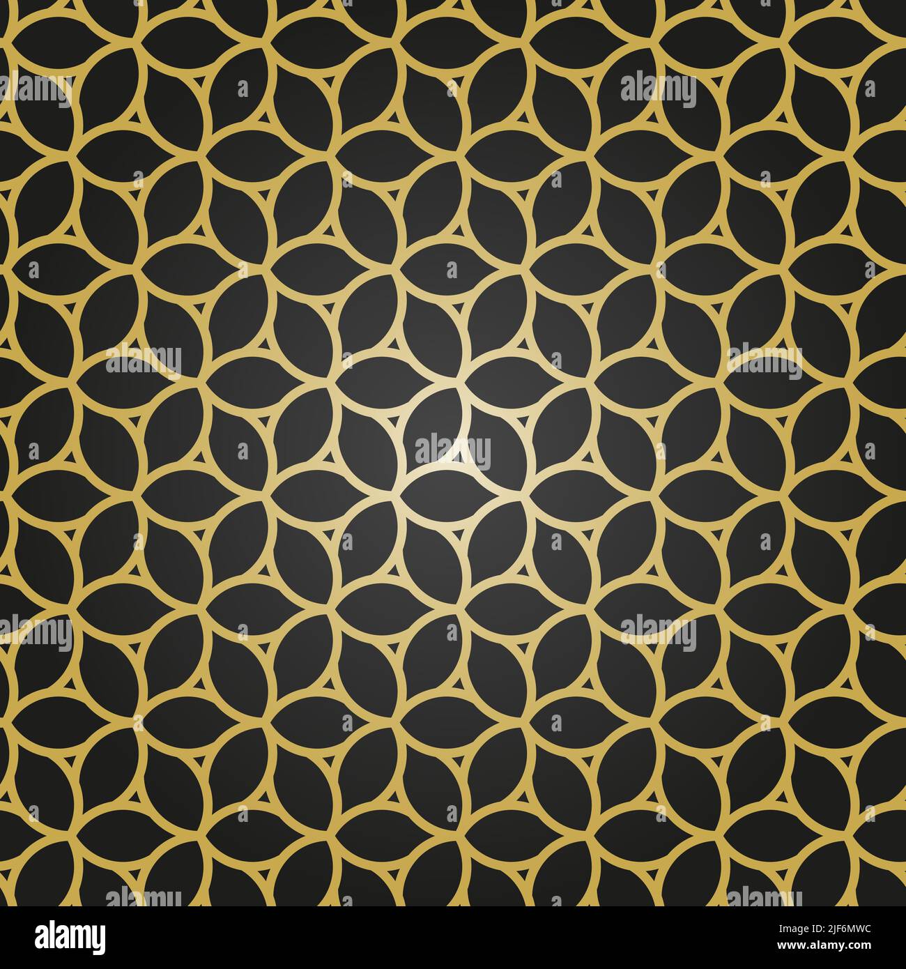 Seamless ornament in arabian style. Geometric abstract black and golden background. Pattern for ...