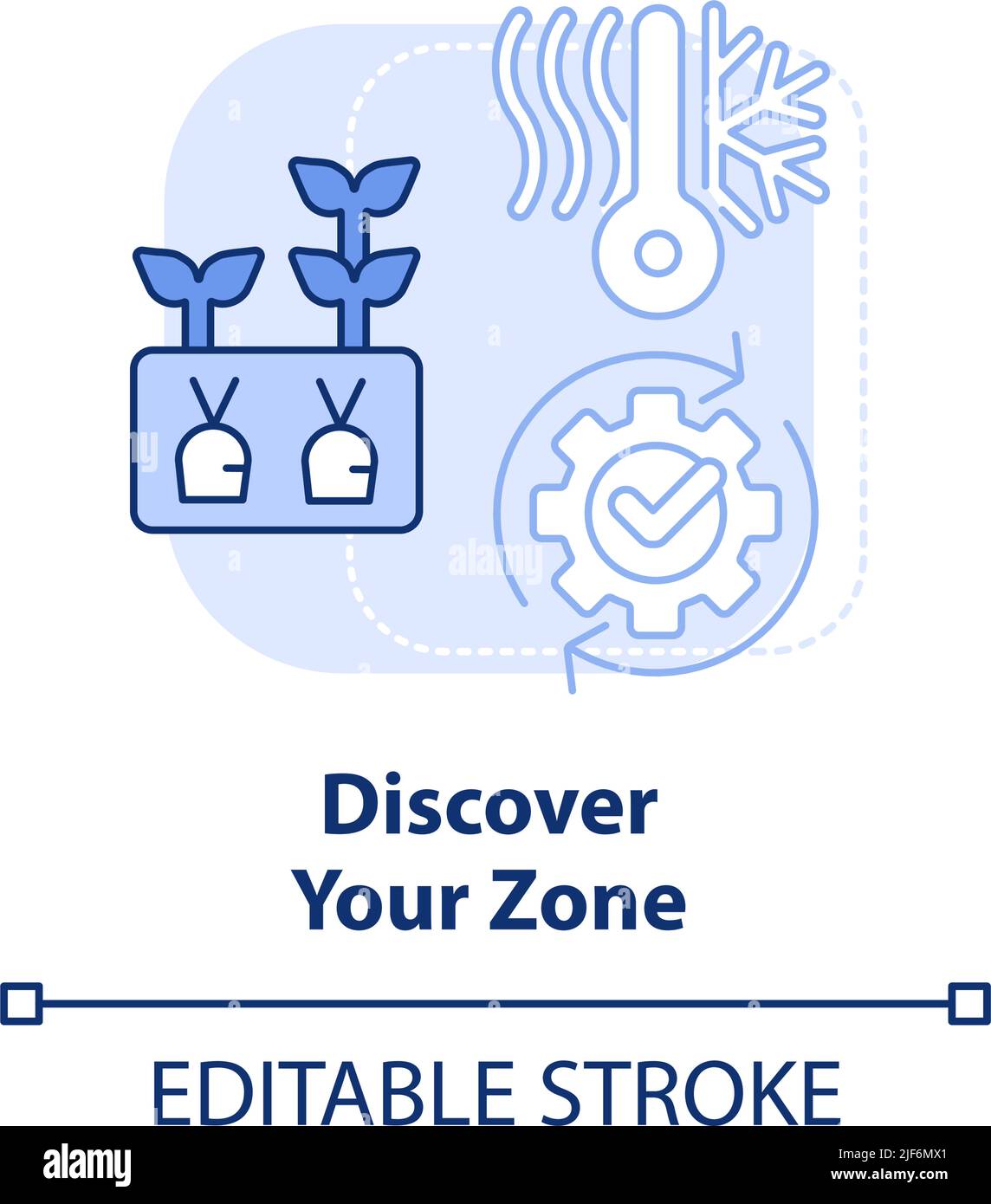 Discover your zone light blue concept icon Stock Vector Image & Art - Alamy