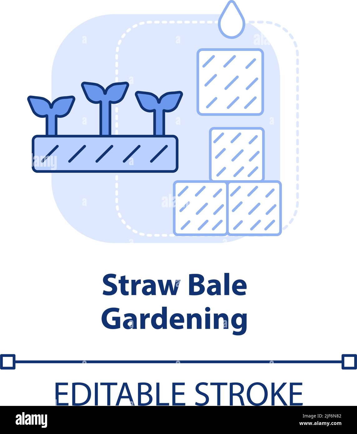 Straw bale gardening light blue concept icon Stock Vector Image & Art ...