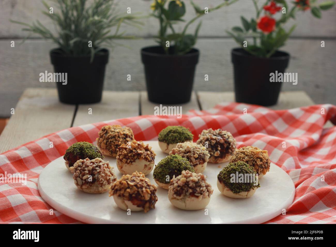 baked cookie presentation, flour cookie, food photography concept Stock ...
