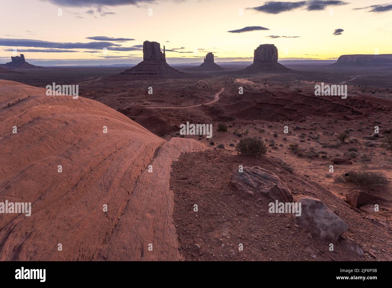 Breathtaking scenery of butte rocky outcrop formations in highlands ...