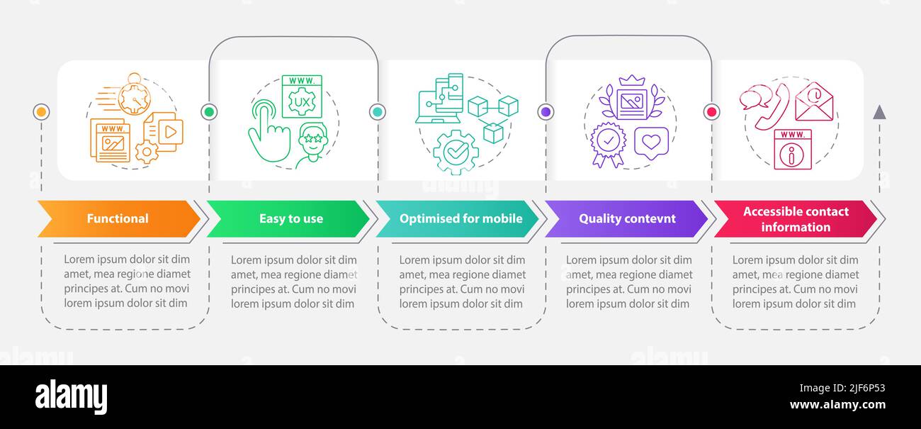 Great website features rectangle infographic template Stock Vector ...
