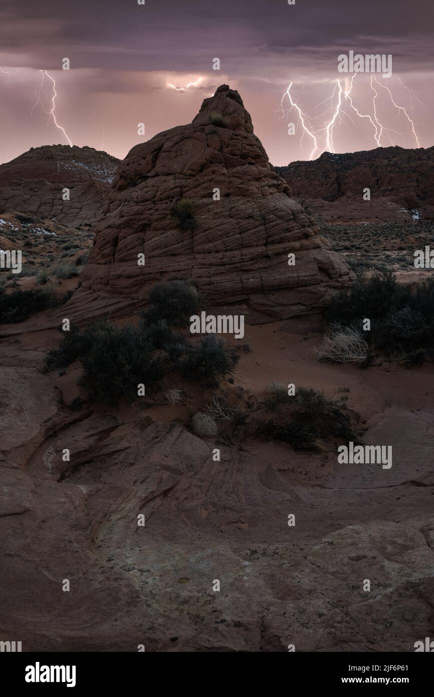 Breathtaking scenery of rocky formations in highlands under under ...