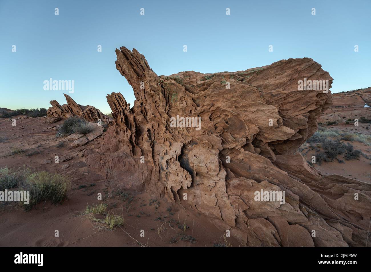 Breathtaking scenery of rocky formations in highlands in Vermillion ...