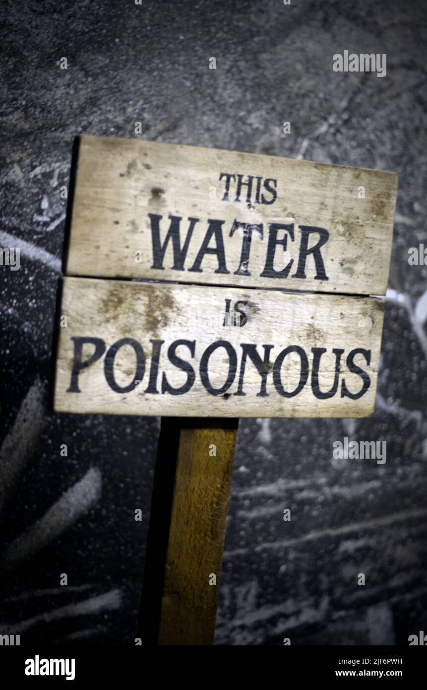 poisoned water warning sign Stock Photo - Alamy