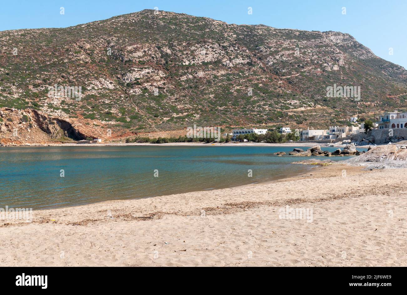 Beach at Apollonas village, Naxos Stock Photo - Alamy