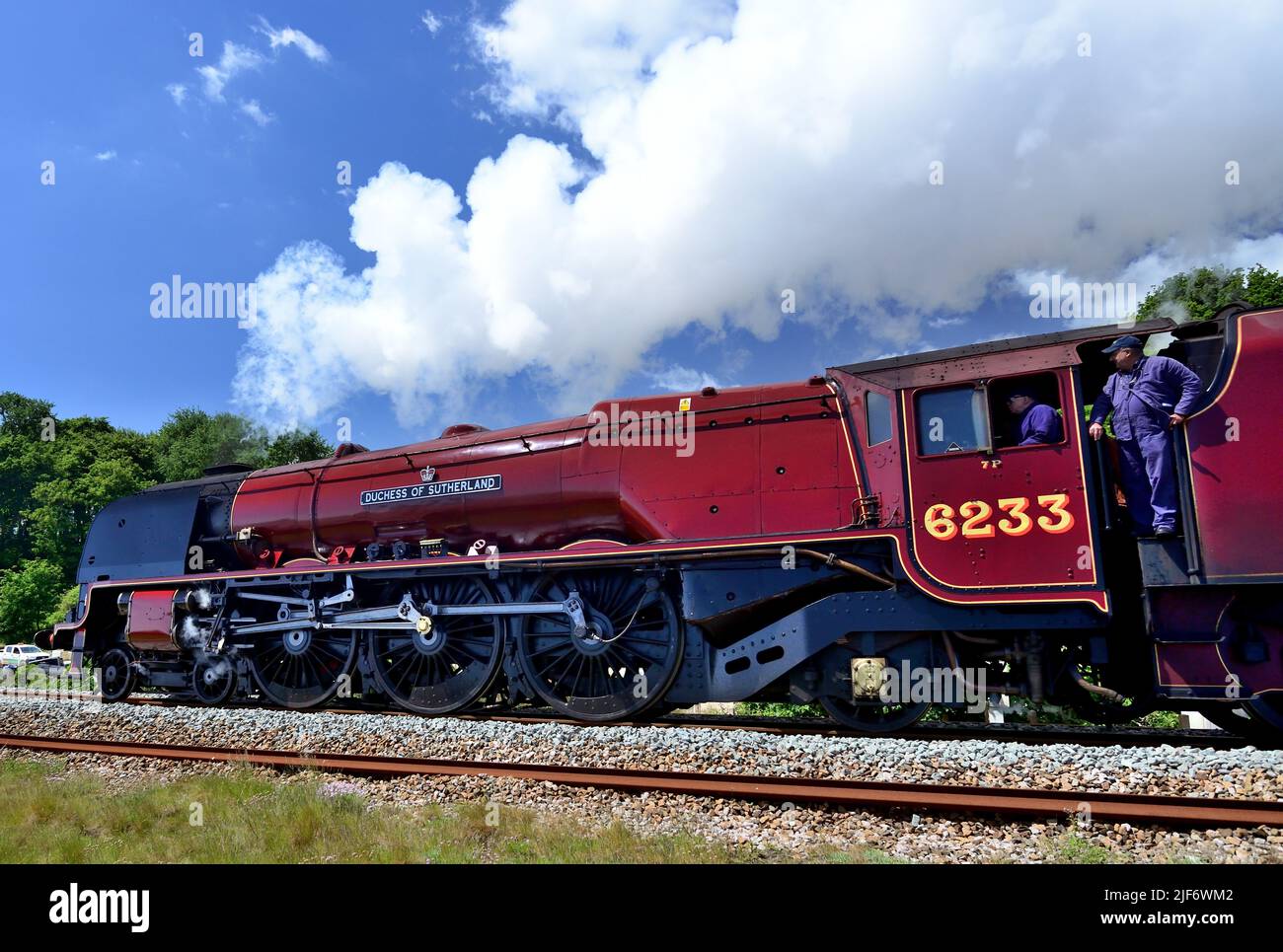 LMS Pacific No 6233 Duchess of Sutherland passing Dawlish Warren with ...