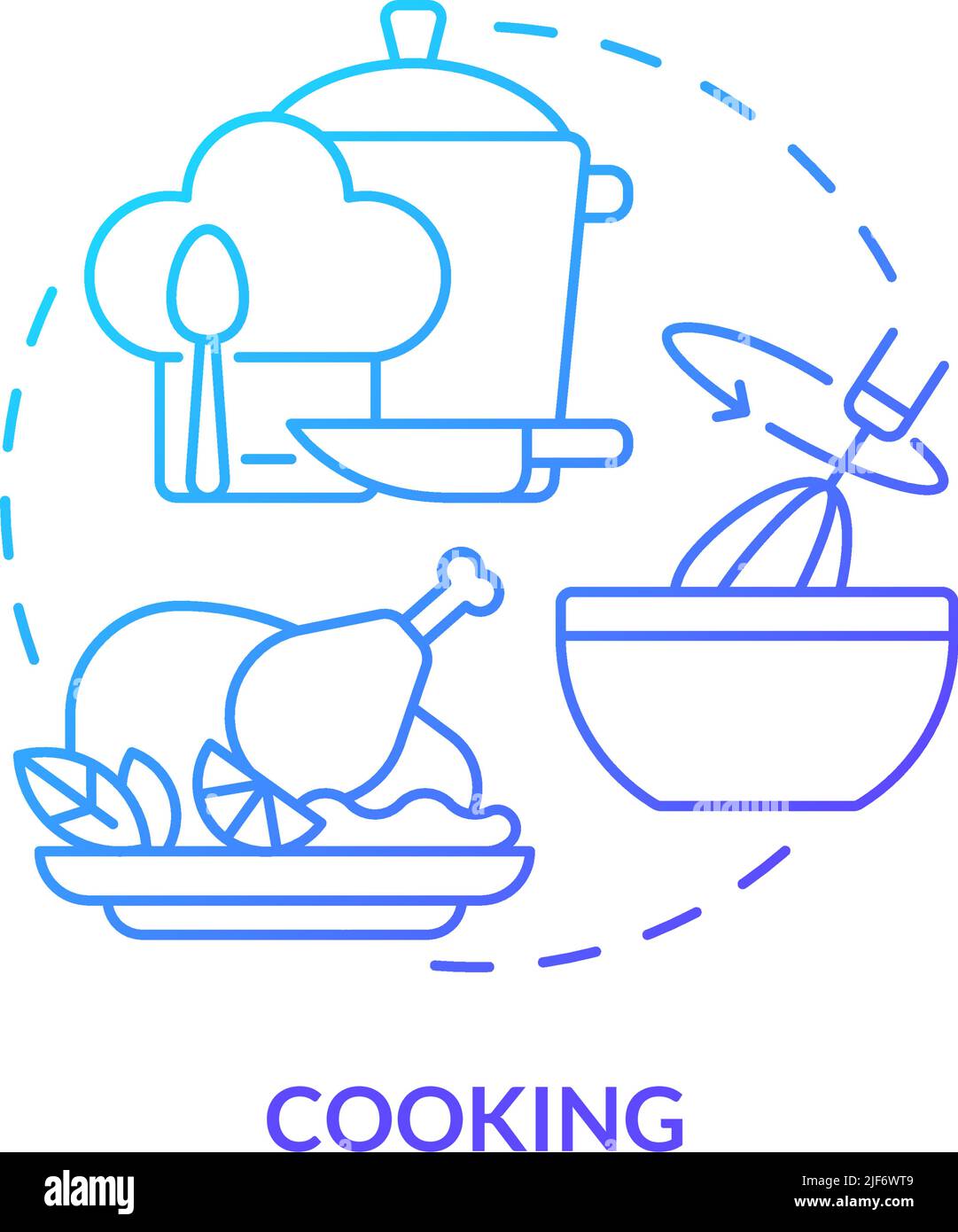 Cooking blue gradient concept icon Stock Vector Image & Art - Alamy