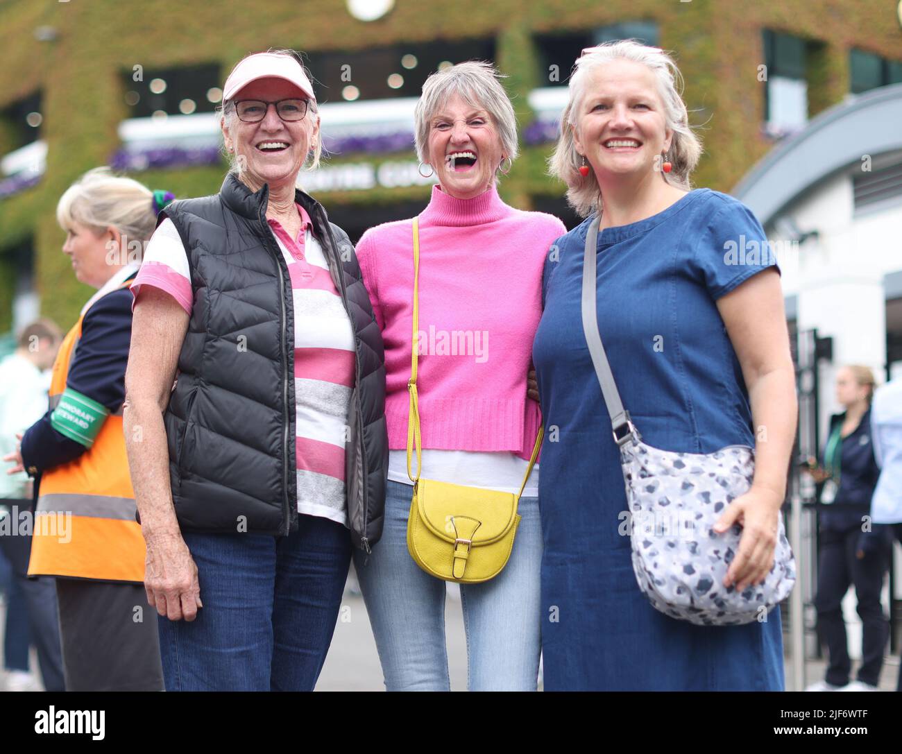 Tennis fans (left to right) Enid Shuttlewood from Australia 74, Ronnie ...