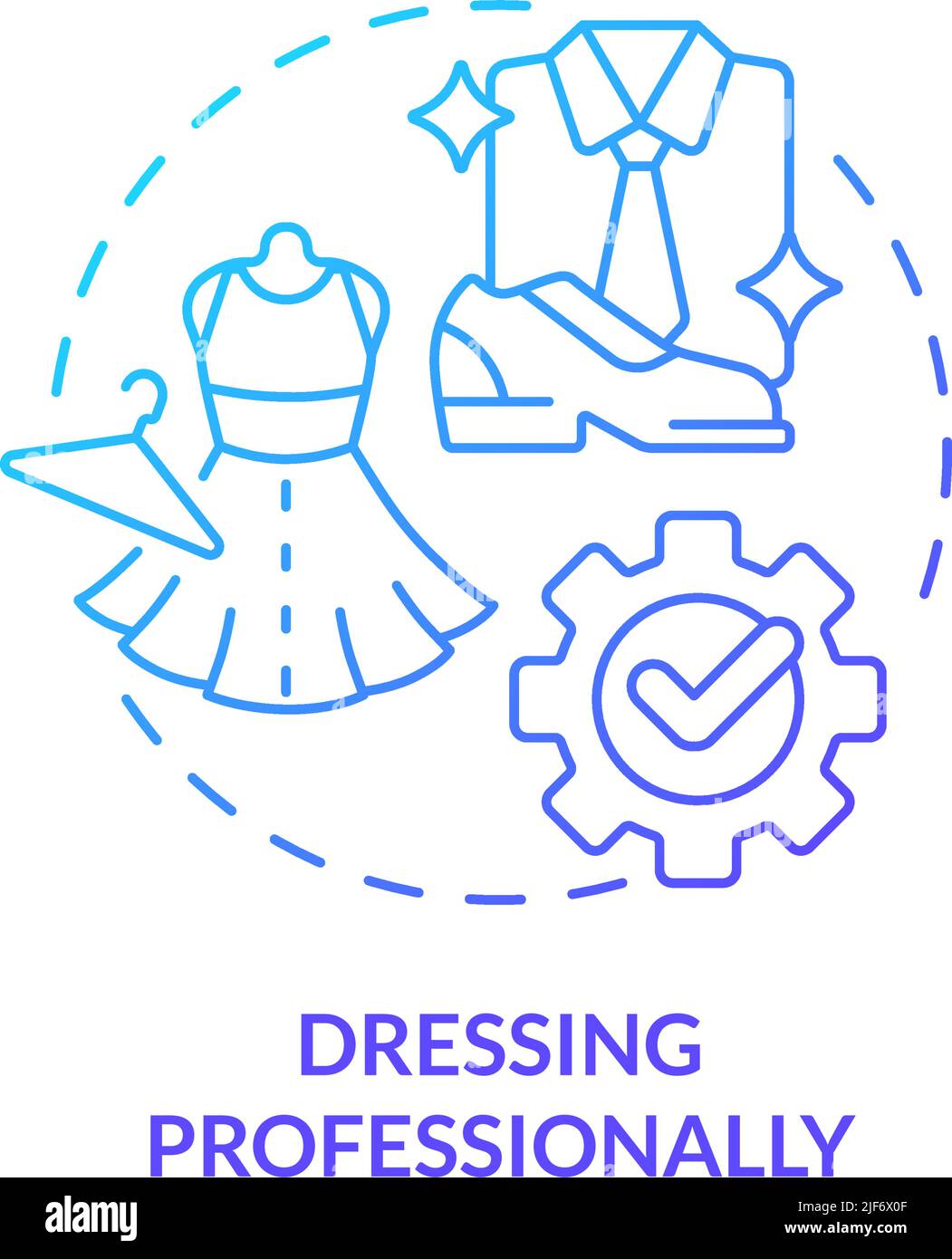Dressing professionally blue gradient concept icon Stock Vector Image ...