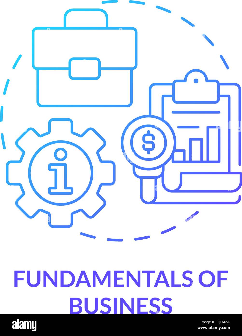 Fundamentals of business blue gradient concept icon Stock Vector Image ...