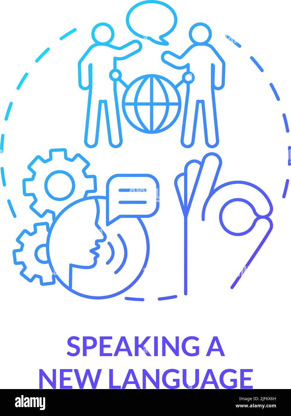 Speaking new language blue gradient concept icon Stock Vector Image ... Speaking new language blue gradient concept icon Stock Vector Image ...