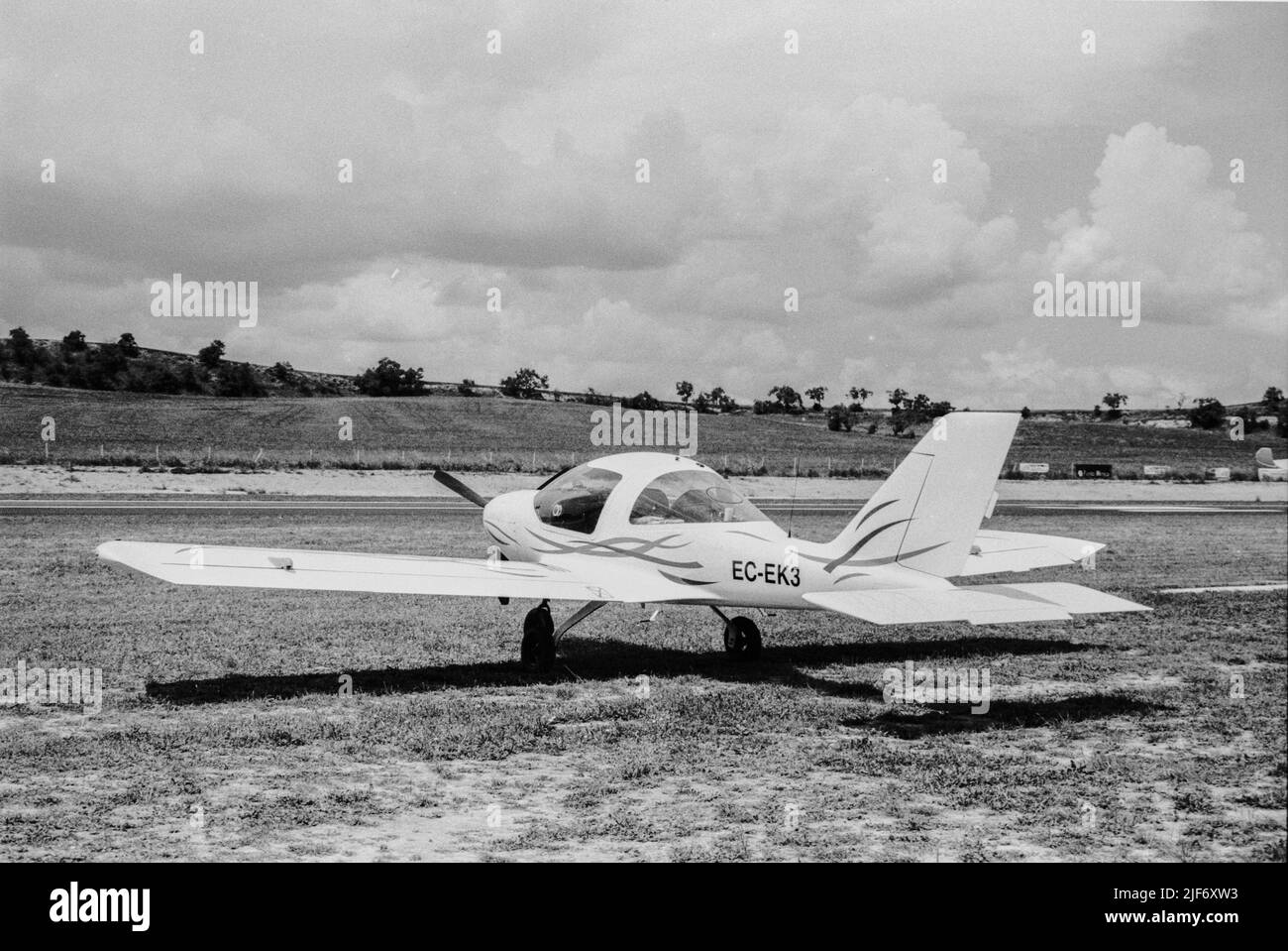 Little light air plane in black and white. TL Ultralight TL-96 Star ...