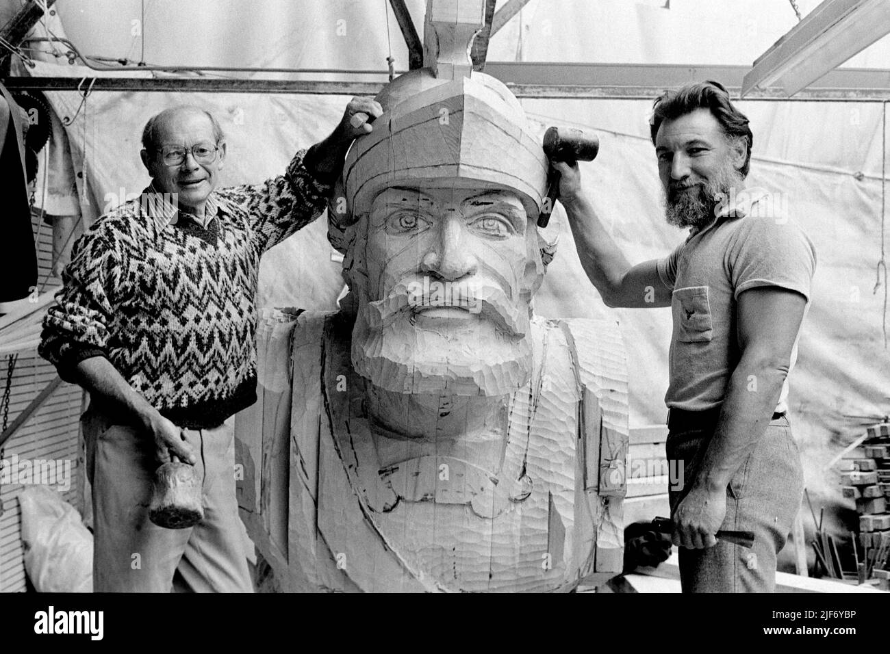 Norman Gaches,Jack Whitehead,wood,carvers,HMS,Warrior, Figure head ...