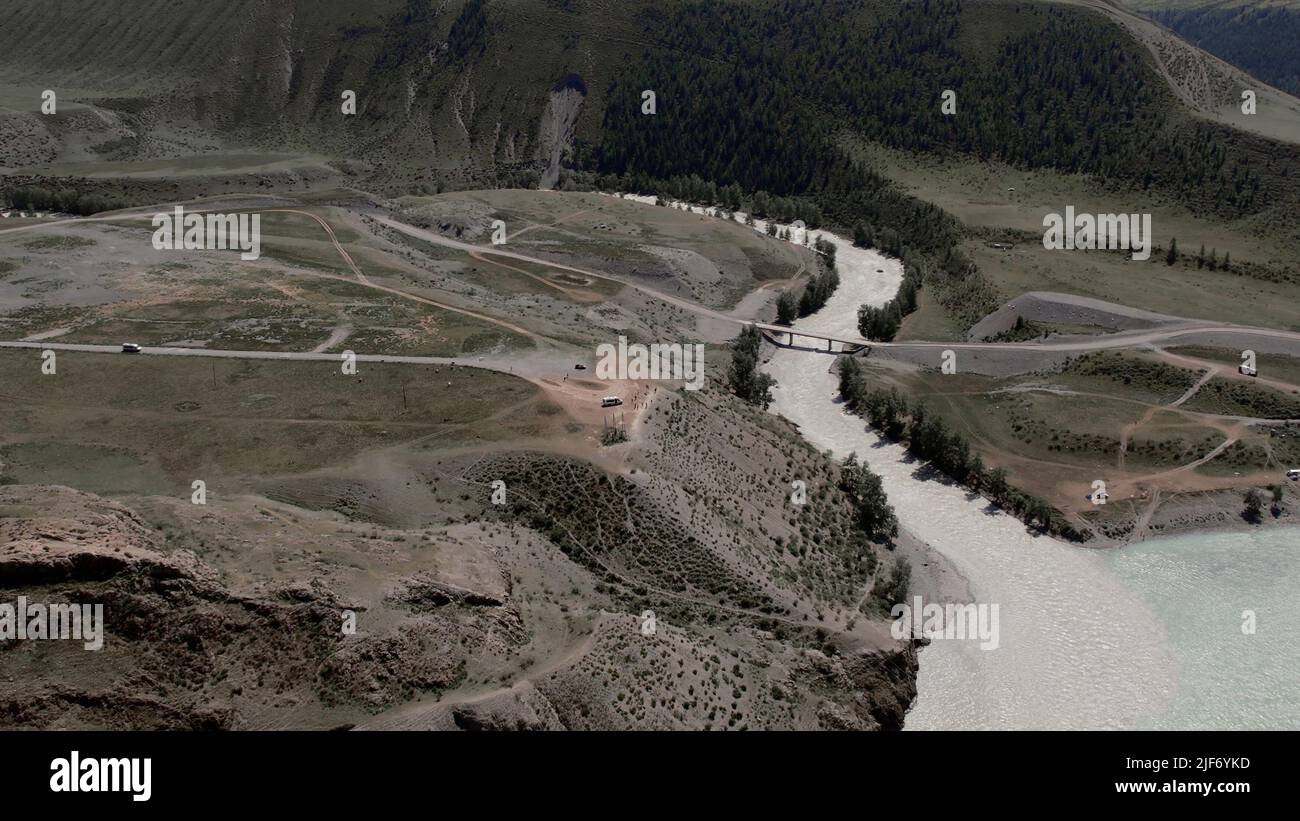 Confluence of the Chuya and Katun rivers in Altai, Siberia, Russia ...