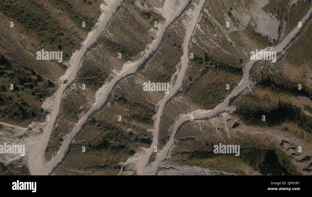 Danger Katu Yaryk Pass with traffic cars in Chulyshman valley in Altai ...