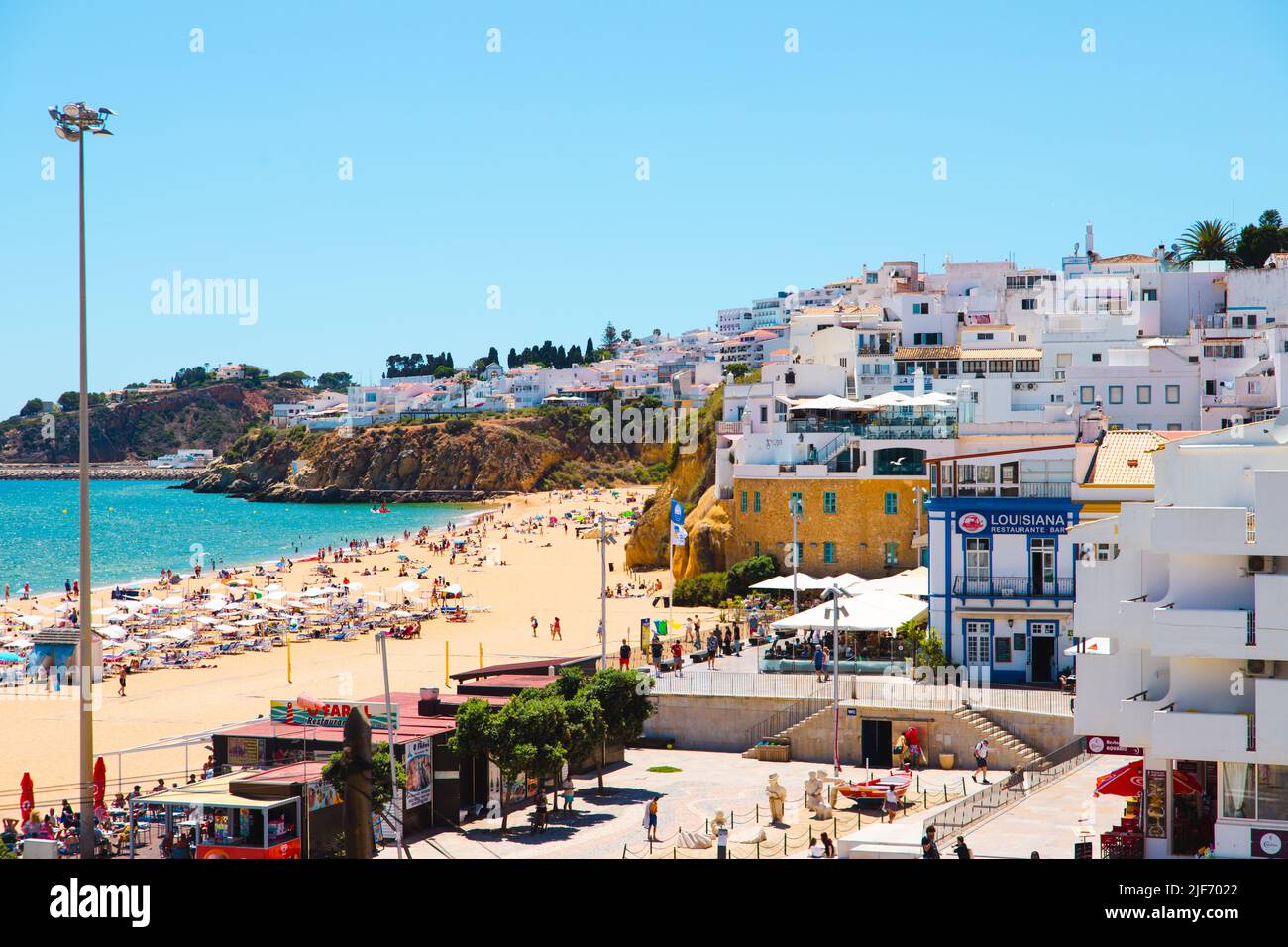 Beach of Albufeira sea view Stock Photo - Alamy