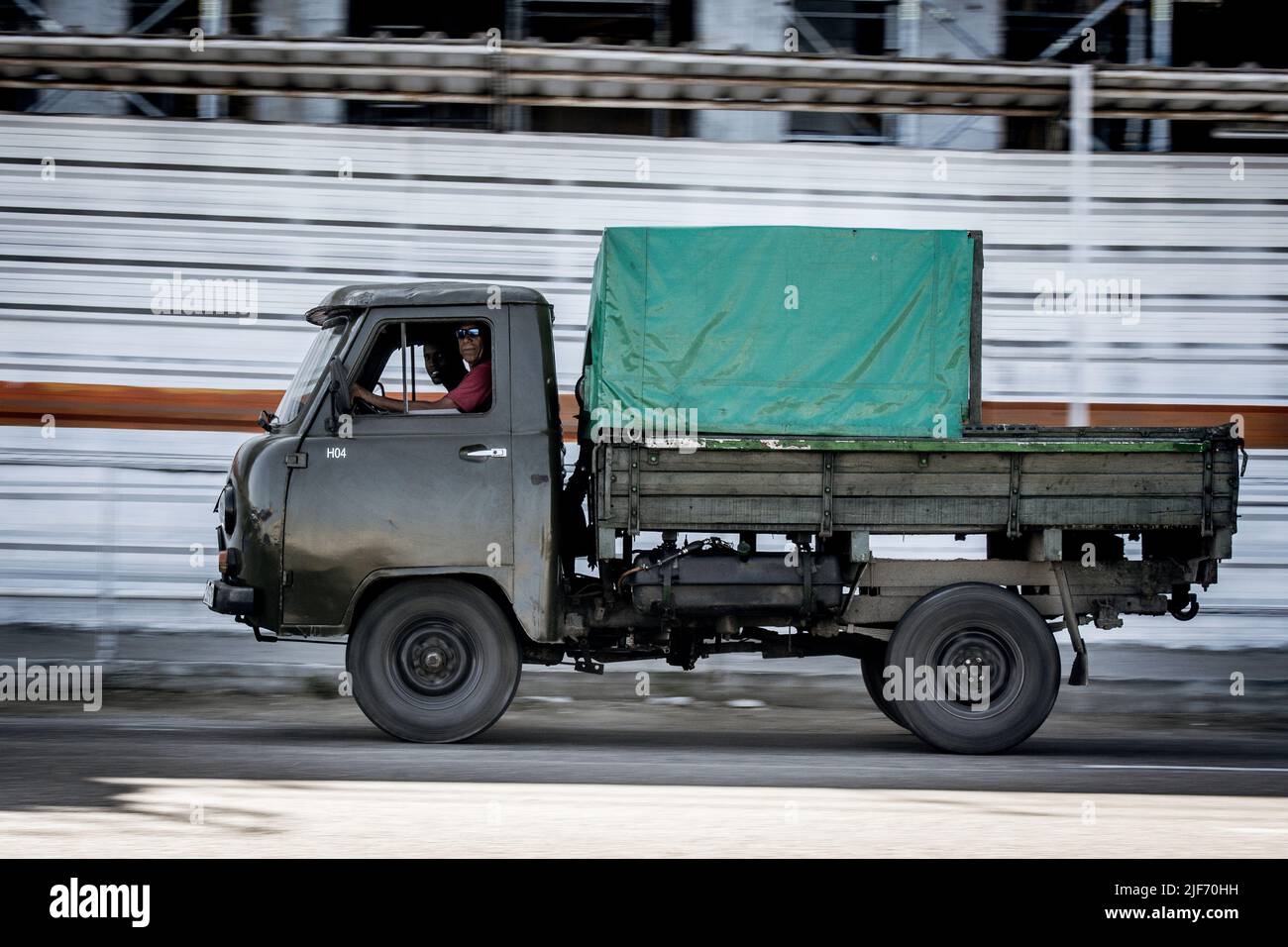 Classic offroad van in the old city. Uaz 452 Stock Photo - Alamy
