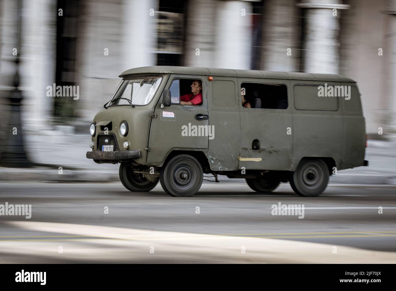 Classic offroad van in the old city. Uaz 452 Stock Photo - Alamy