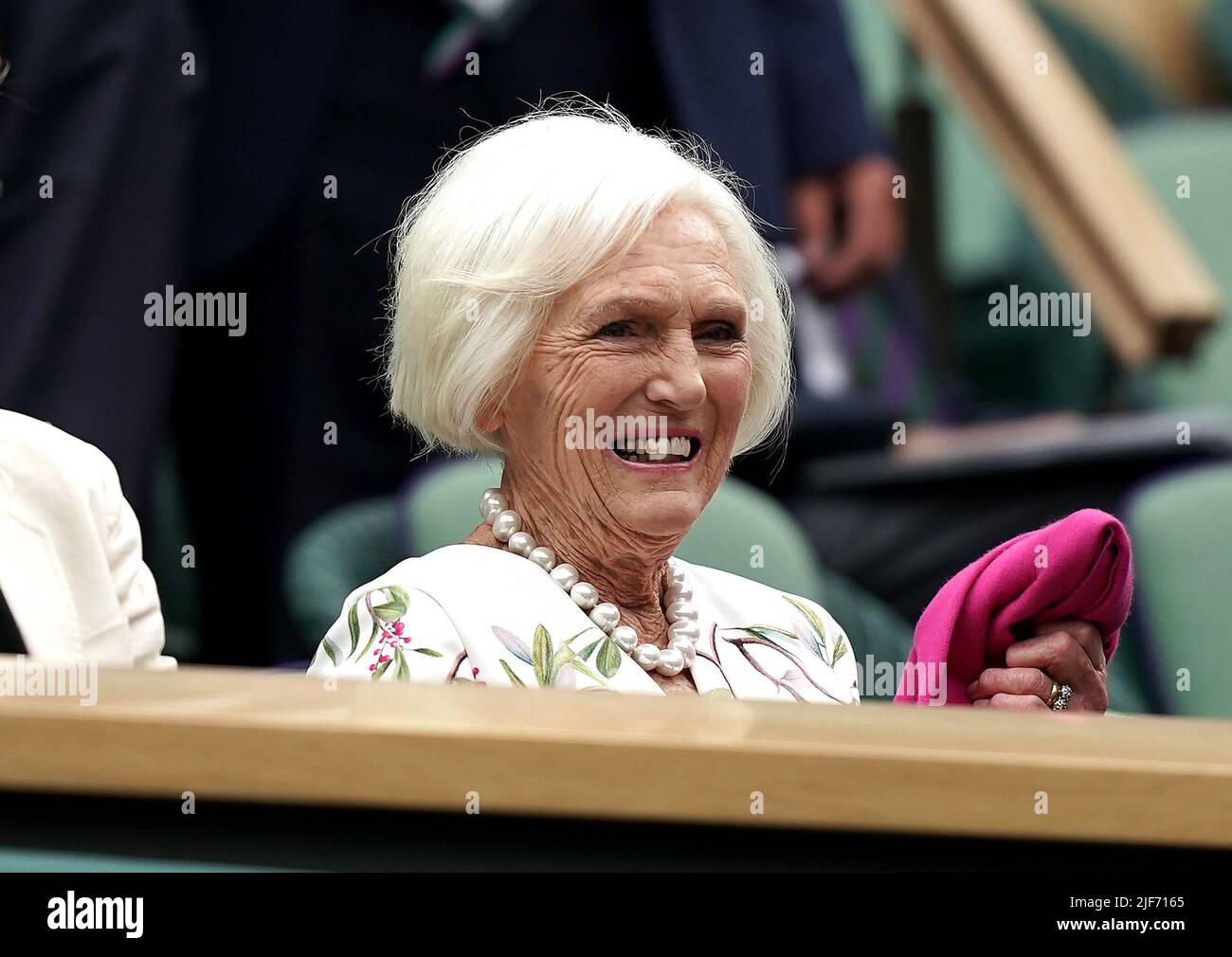 Dame Mary Berry in the royal box on centre court during day four of the ...