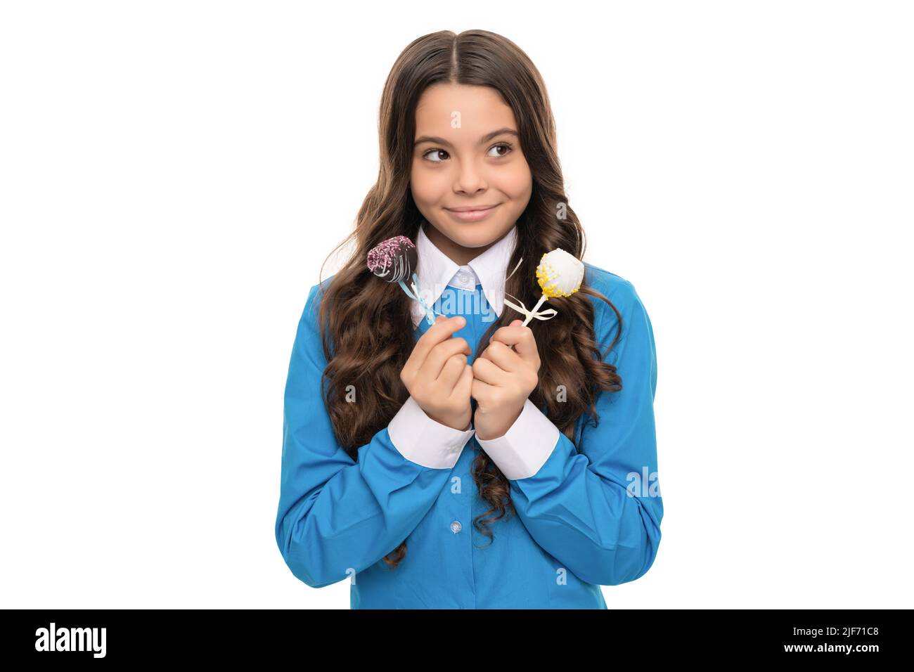 childhood. teen dental care. sweet tooth. yummy. girl isolated on white ...