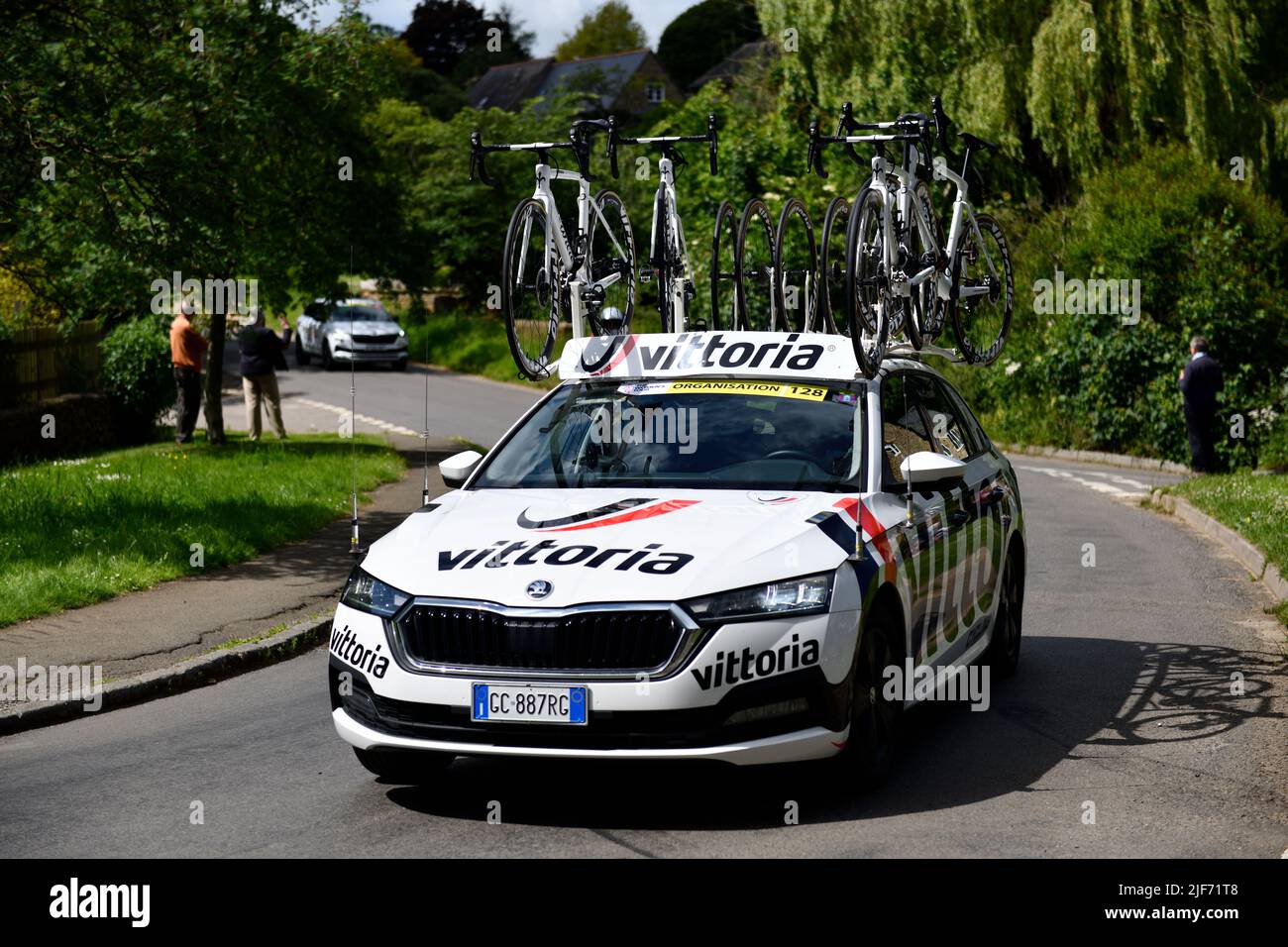 Women's Tour Race Stage six coming in to the village of Hook Norton ...
