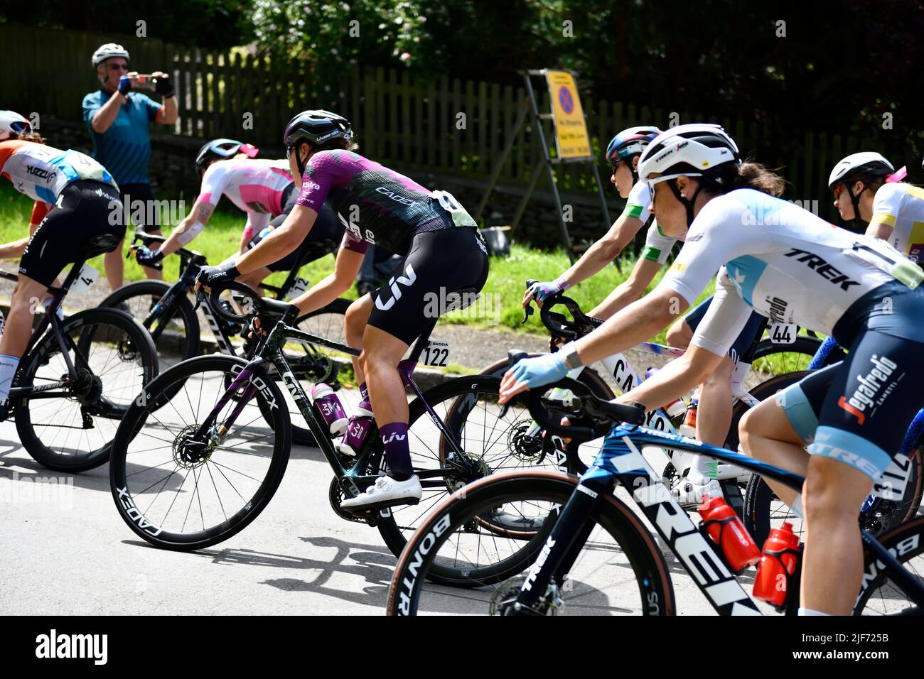 Women's Tour Race Stage six coming in to the village of Hook Norton ...