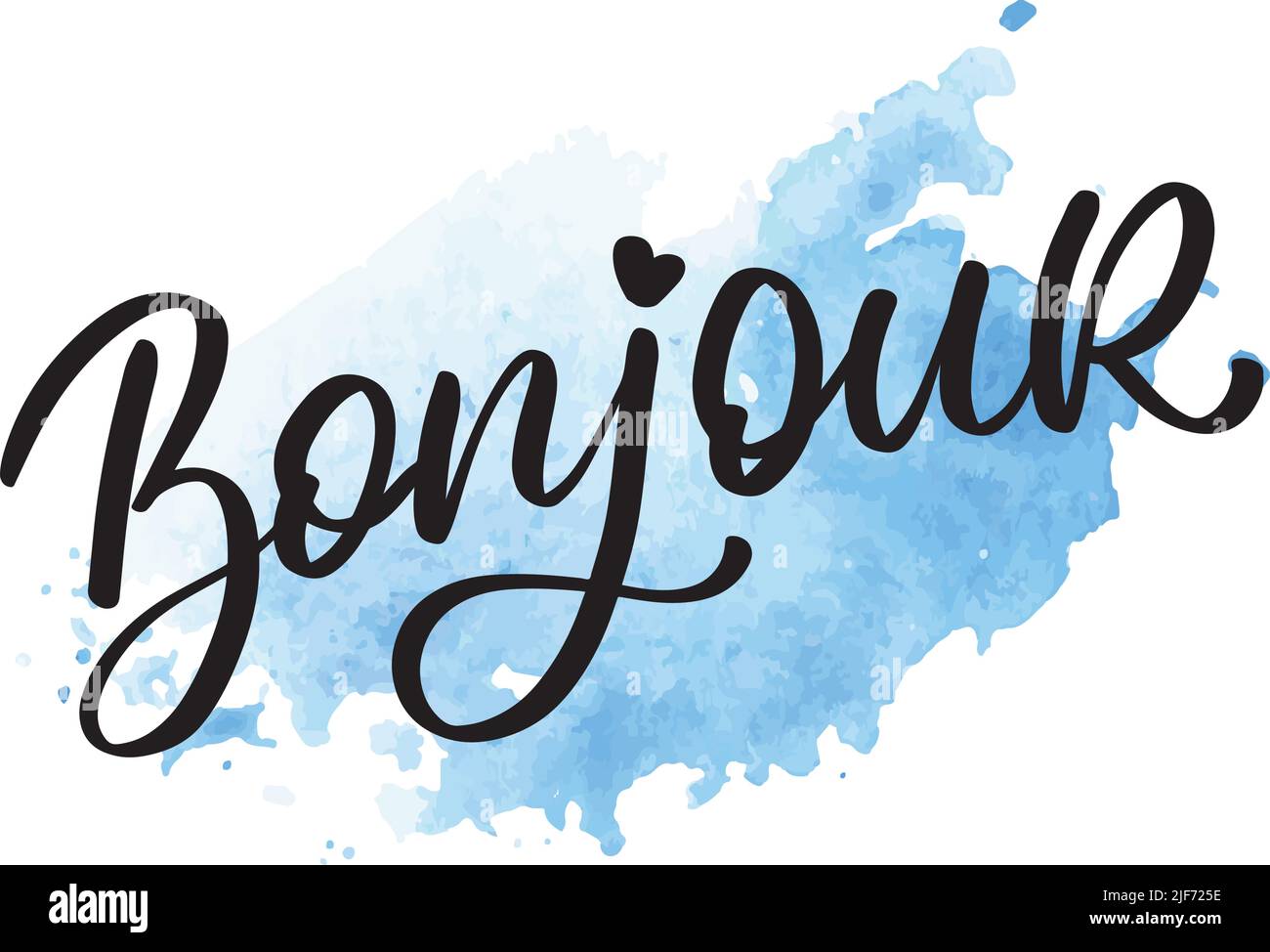 Bonjour Paris Phrase Vector Lettering Calligraphy Stock Vector Image ...