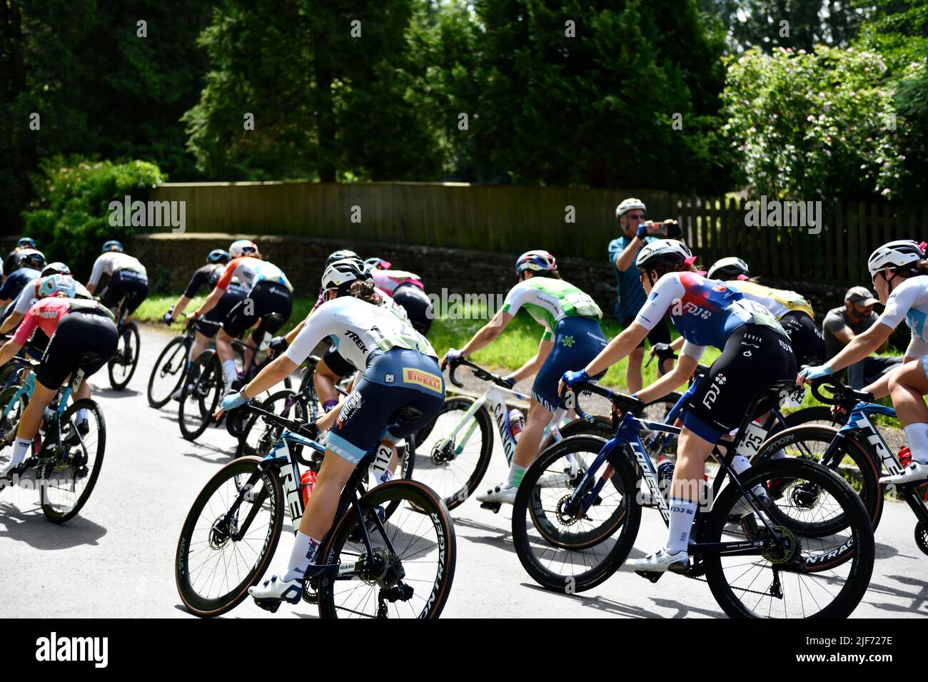 Women's Tour Race Stage six coming in to the village of Hook Norton ...
