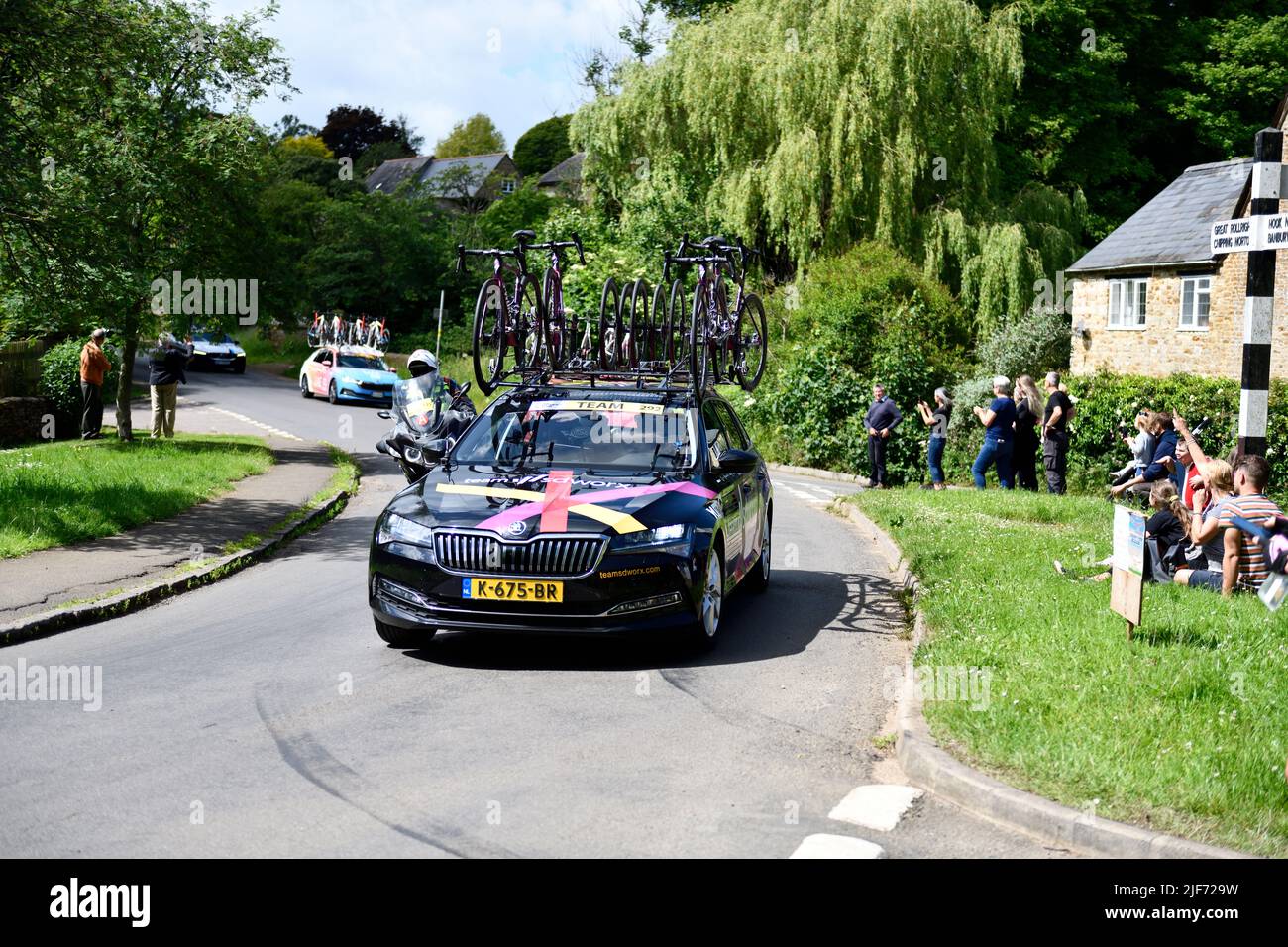 Women's Tour Race Stage six coming in to the village of Hook Norton ...