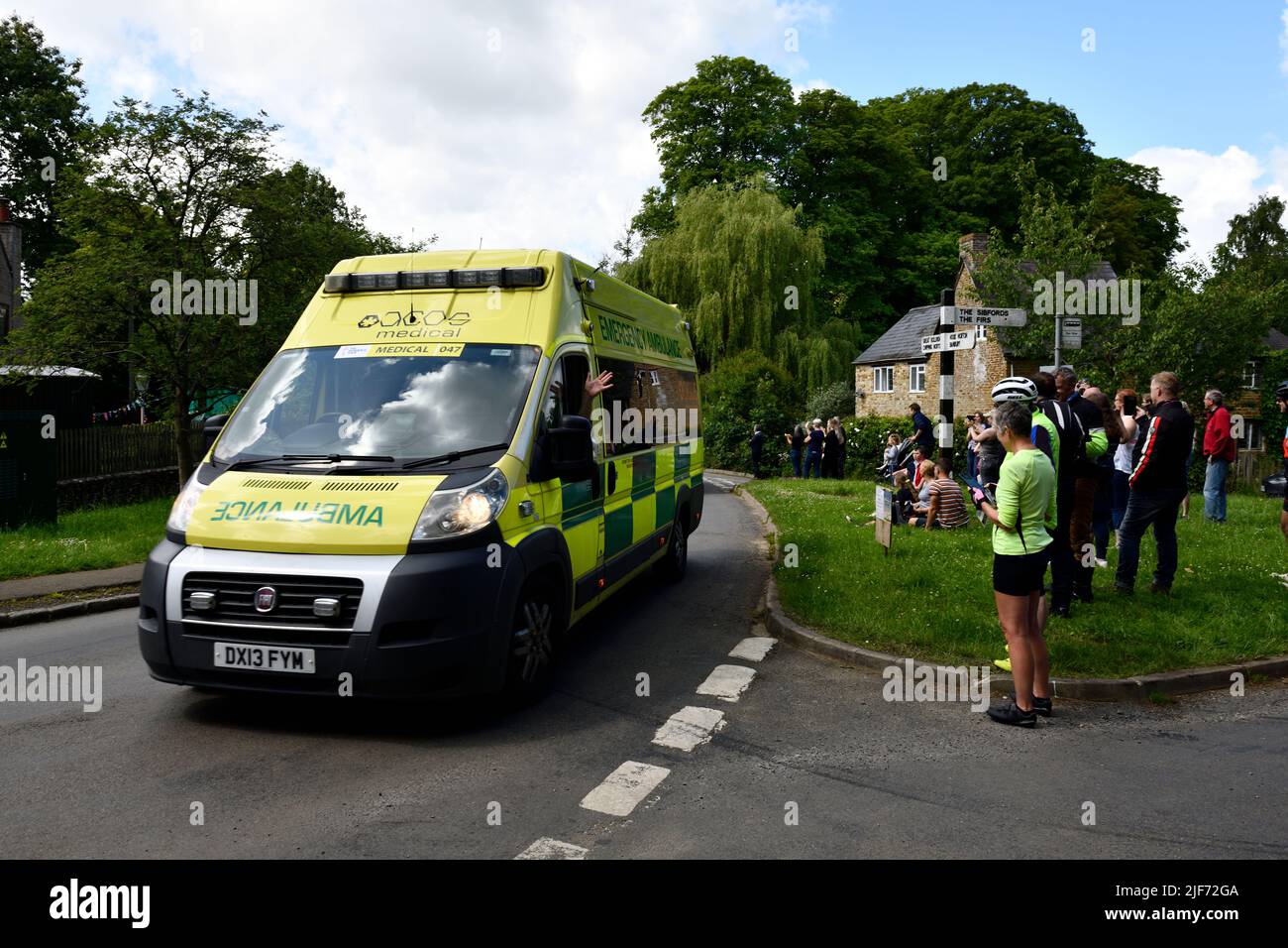 Women's Tour Race Stage six coming in to the village of Hook Norton ...