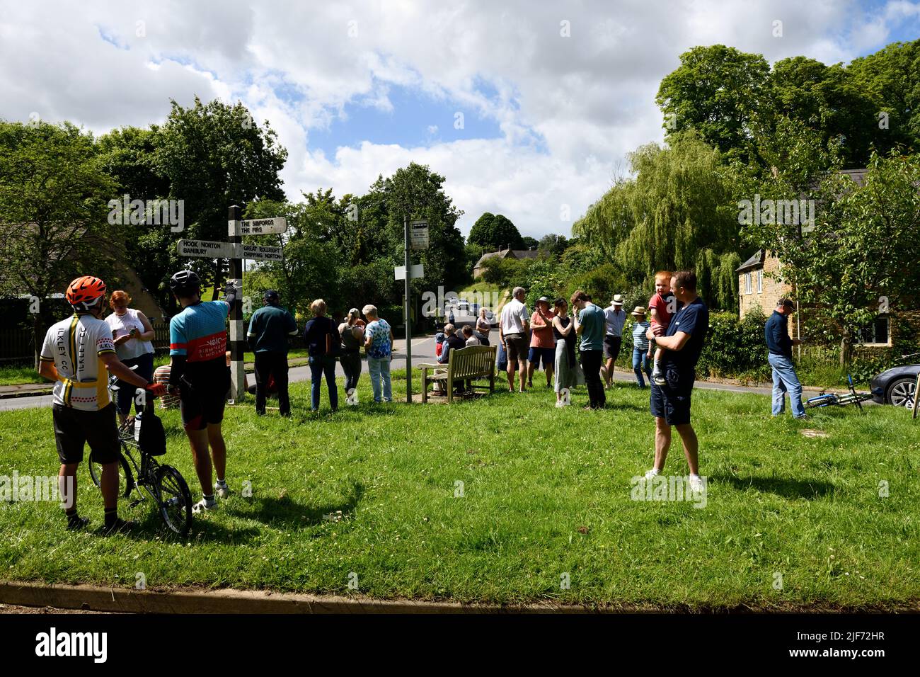 Women's Tour Race Stage six coming in to the village of Hook Norton ...