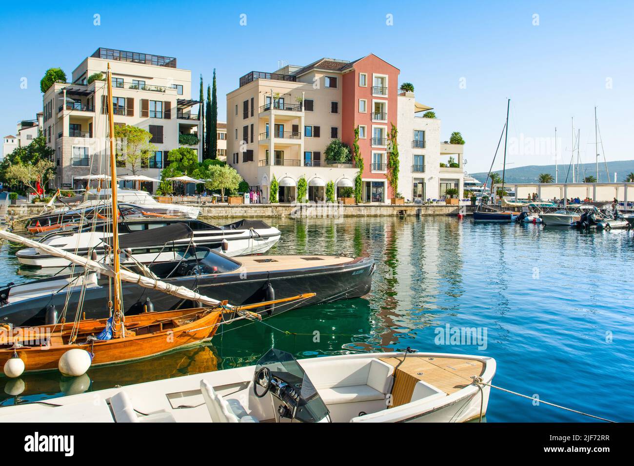 Tivat, Montenegro - June 20, 2022: Landscape of the yacht marina in ...