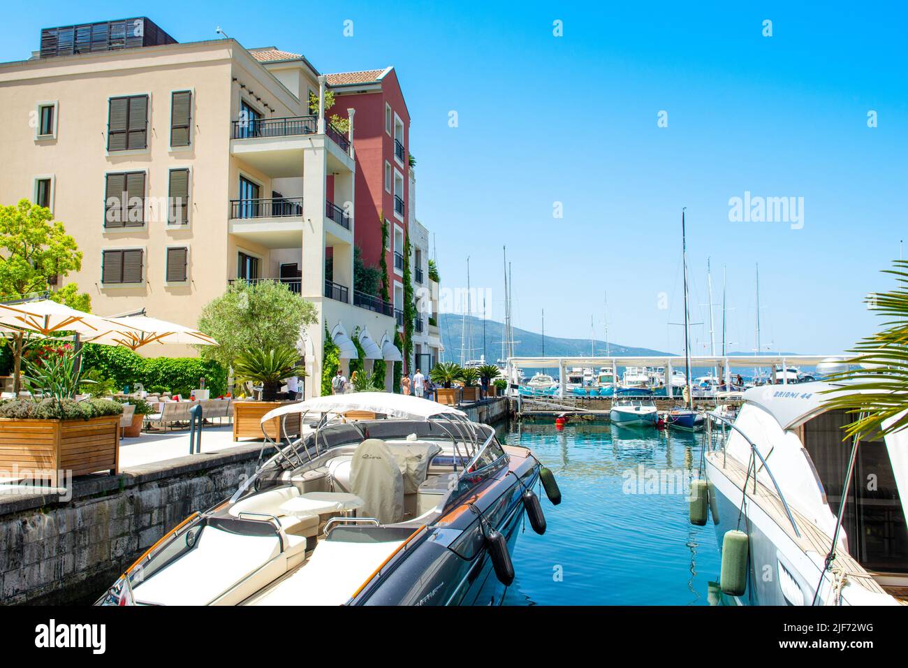 Tivat, Montenegro - May 28, 2022: Landscape of the yacht marina in ...