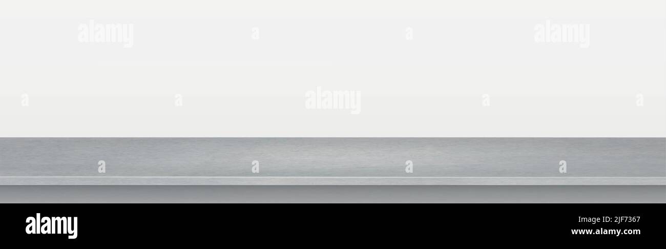 Gray concrete stone countertop on white panoramic background ...