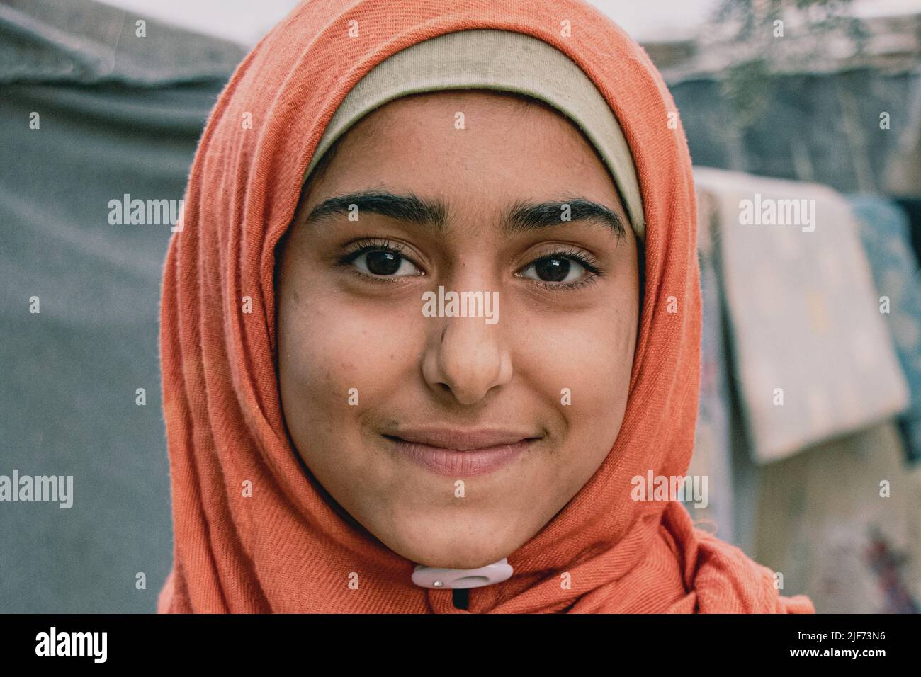 Syrian girl is going to the English lessons. Halba is another village ...
