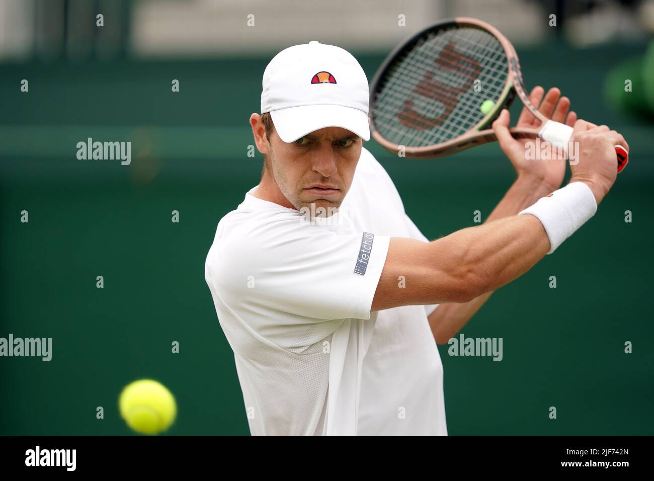 Great Britain's Alastair Gray in action against USA's Taylor Fritz ...