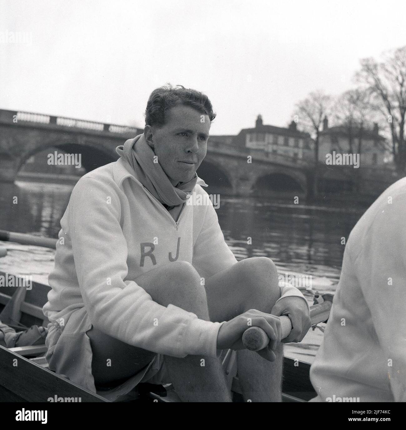 1961, historical, cambridge university boat crew member R J Fraser of ...
